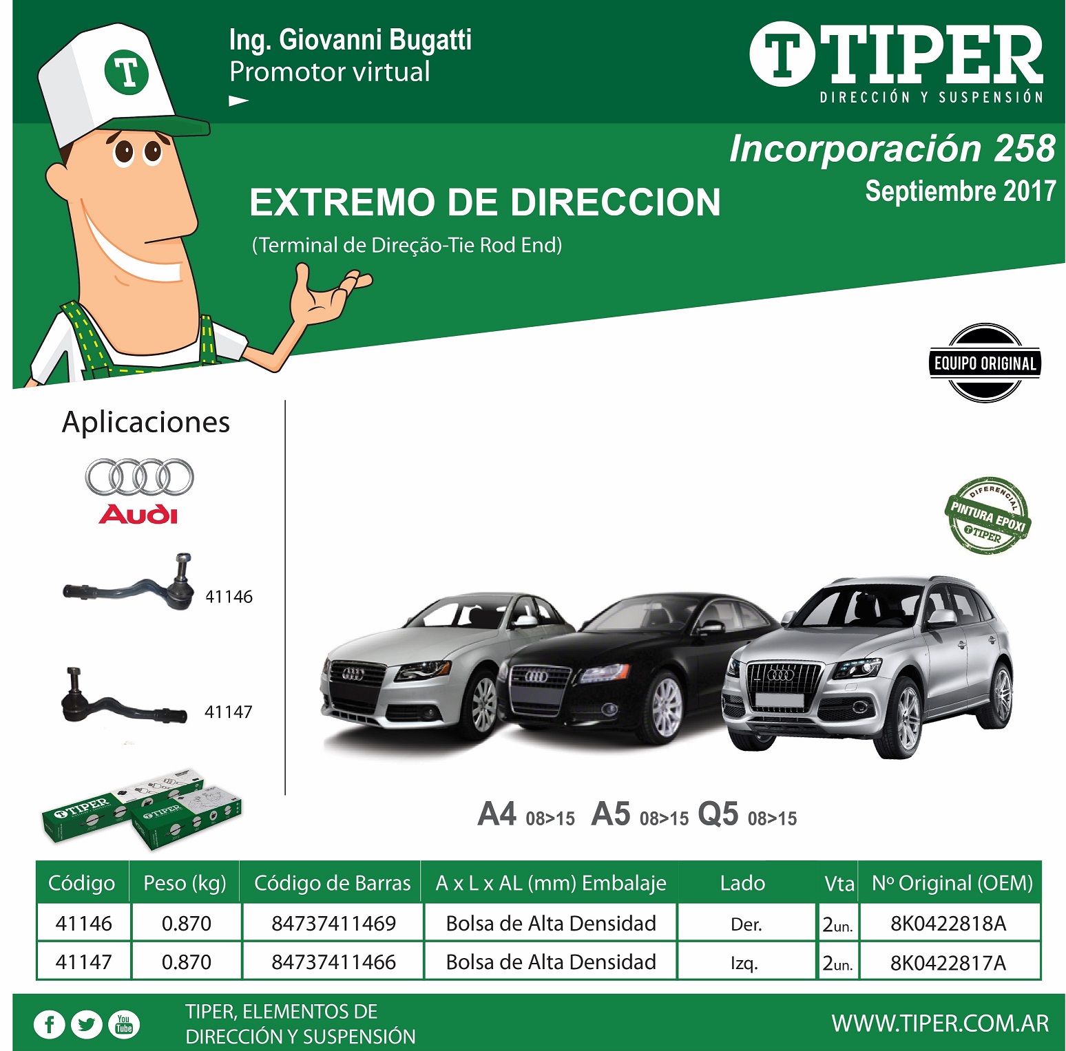 Tiper - Dirección y Suspensión